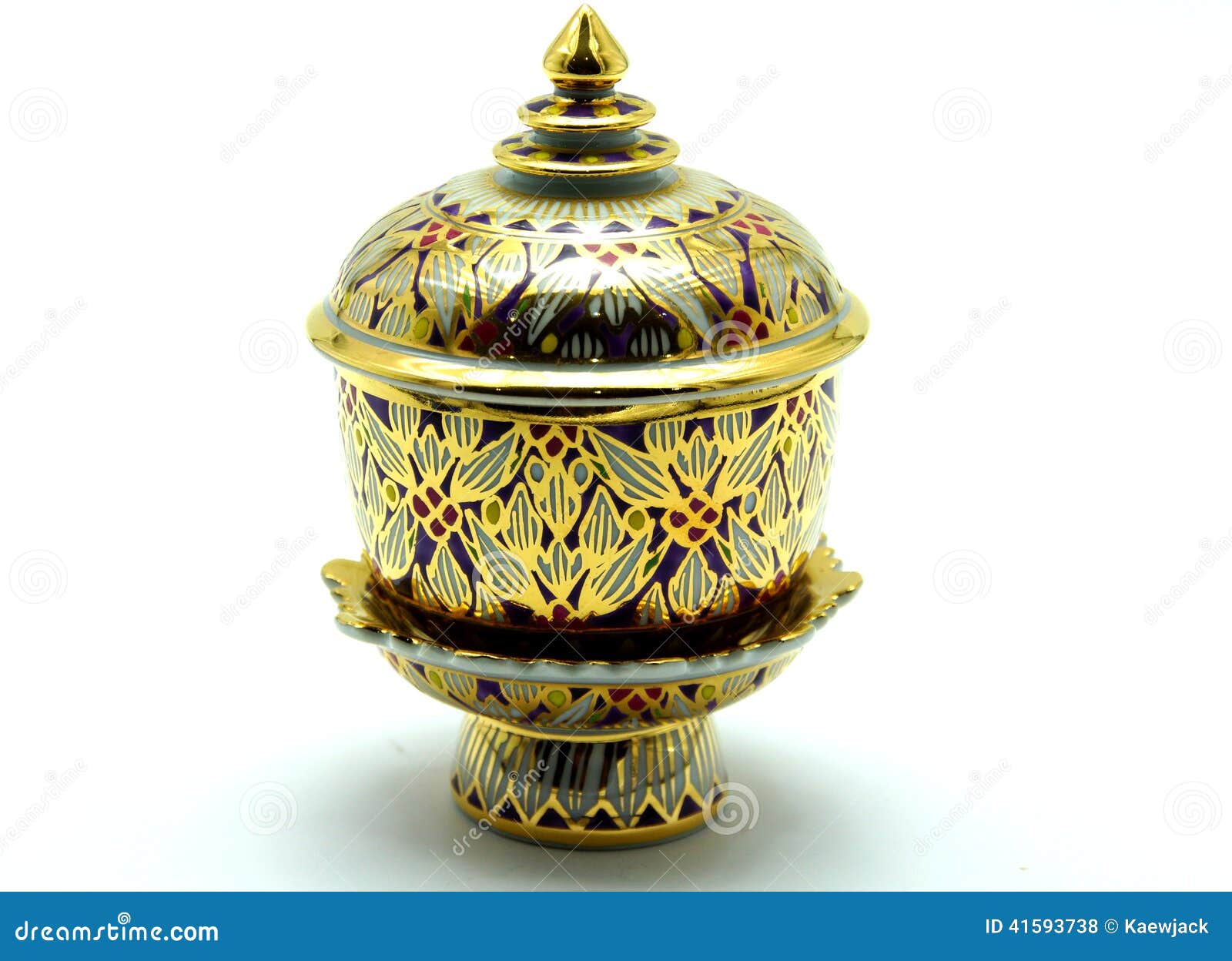 Benjarong; Thai; Background; White; Art; Ceramic; Cup; Isolated ...