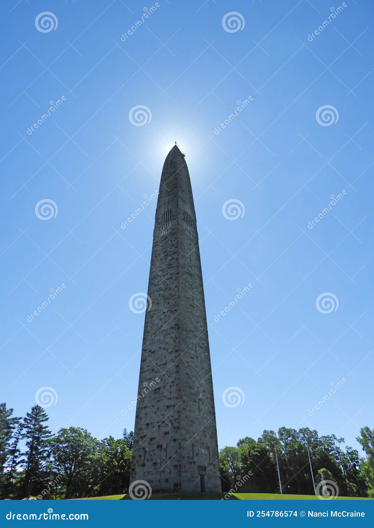 Bennington Vermont Stone Battle Tower with Sun Silhouette Stock Photo ...