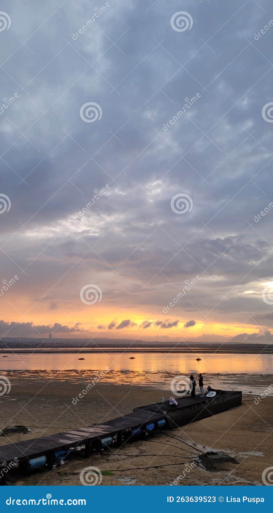 Benoa Bay with Sunset View in Bali Stock Image - Image of wave ...