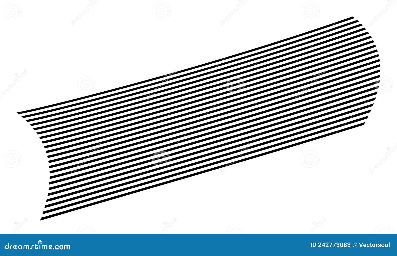 Bent Abstract Curved Lines, Stripes Element Stock Vector - Illustration ...