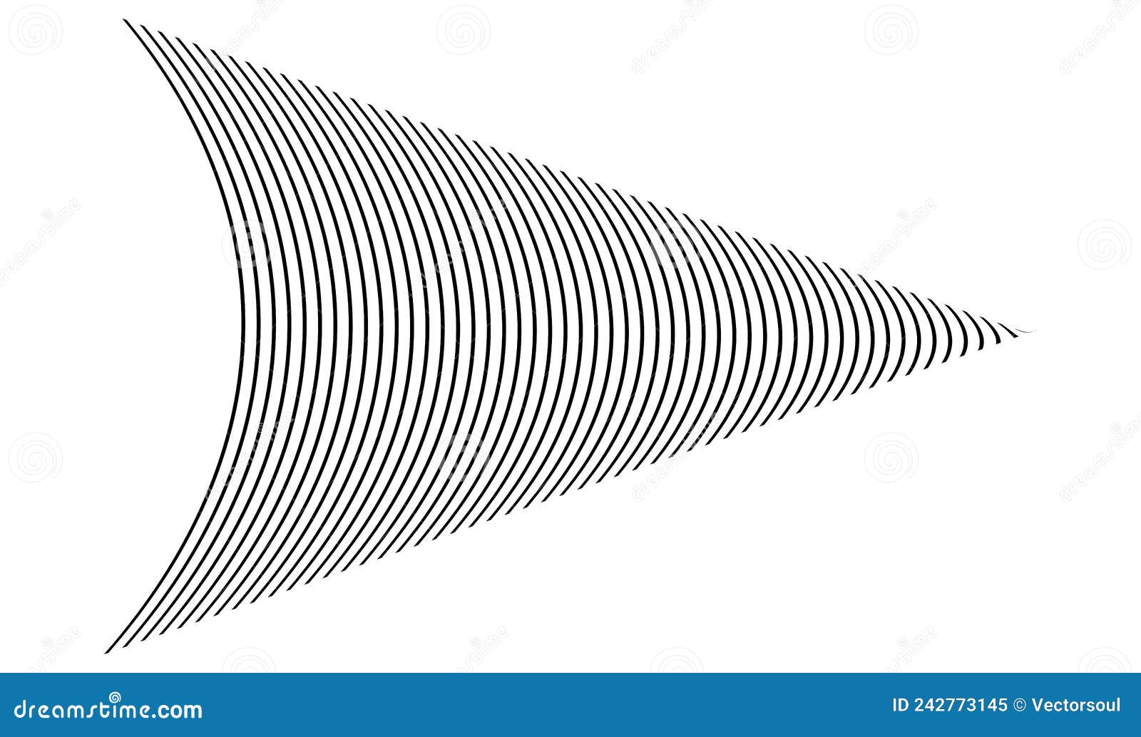 Bent Abstract Curved Lines, Stripes Element Stock Vector - Illustration ...