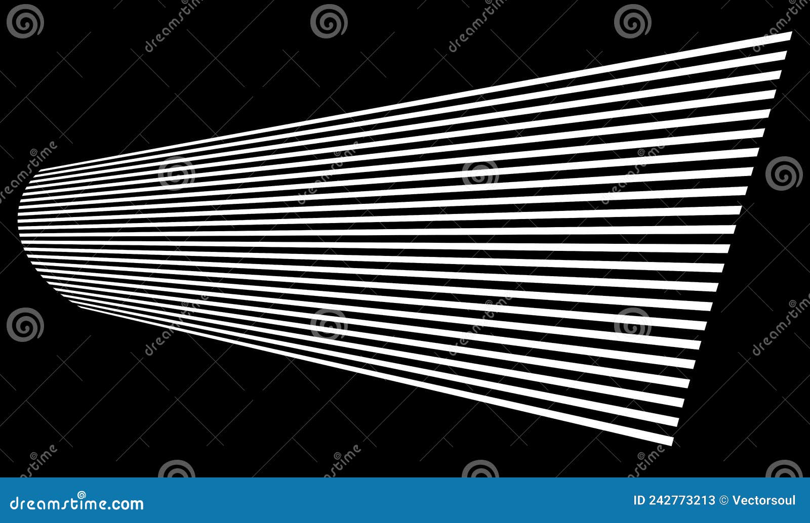 Bent Abstract Curved Lines, Stripes Element Stock Vector - Illustration ...