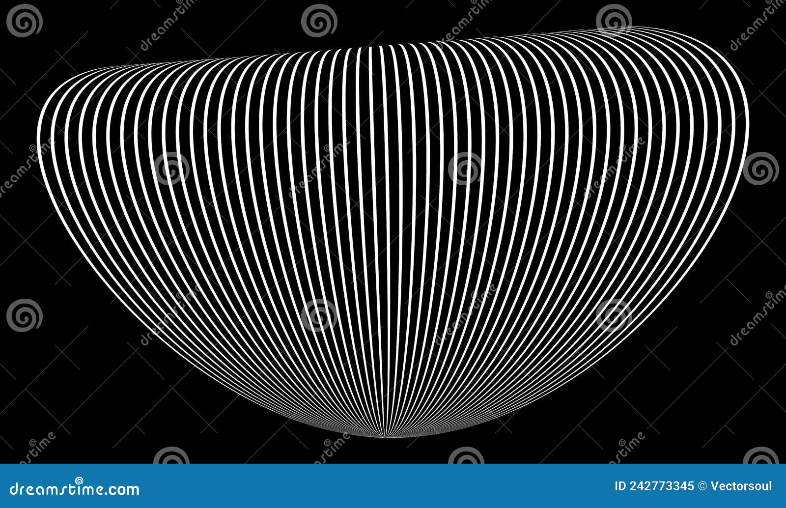 Bent Abstract Curved Lines, Stripes Element Stock Vector - Illustration ...