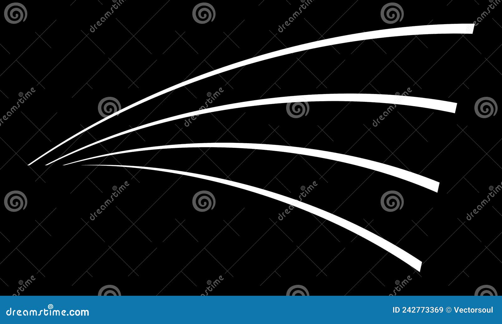 Bent Abstract Curved Lines, Stripes Element Stock Vector - Illustration ...