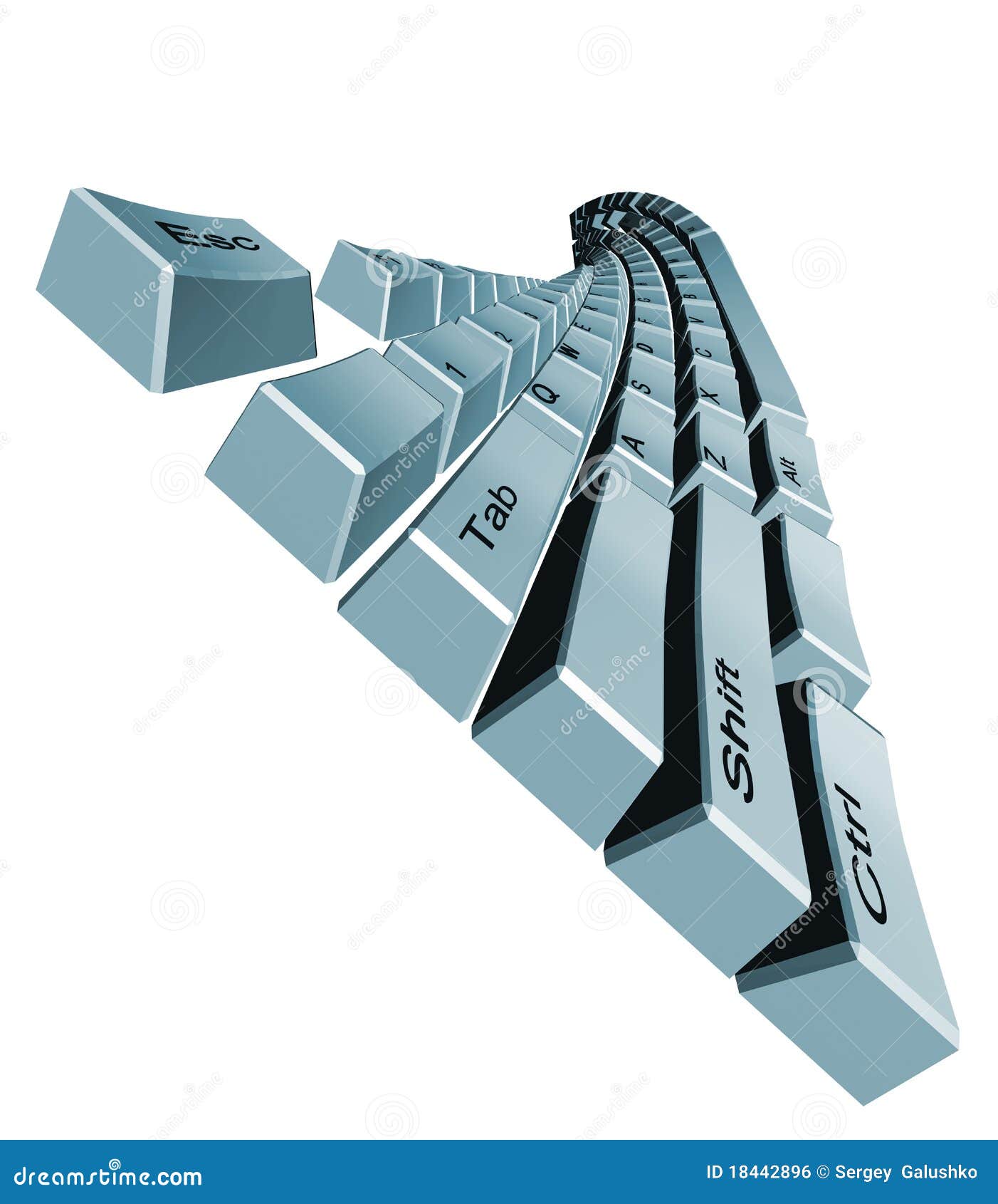 The bent computer keyboard stock illustration. Illustration of abstract ...