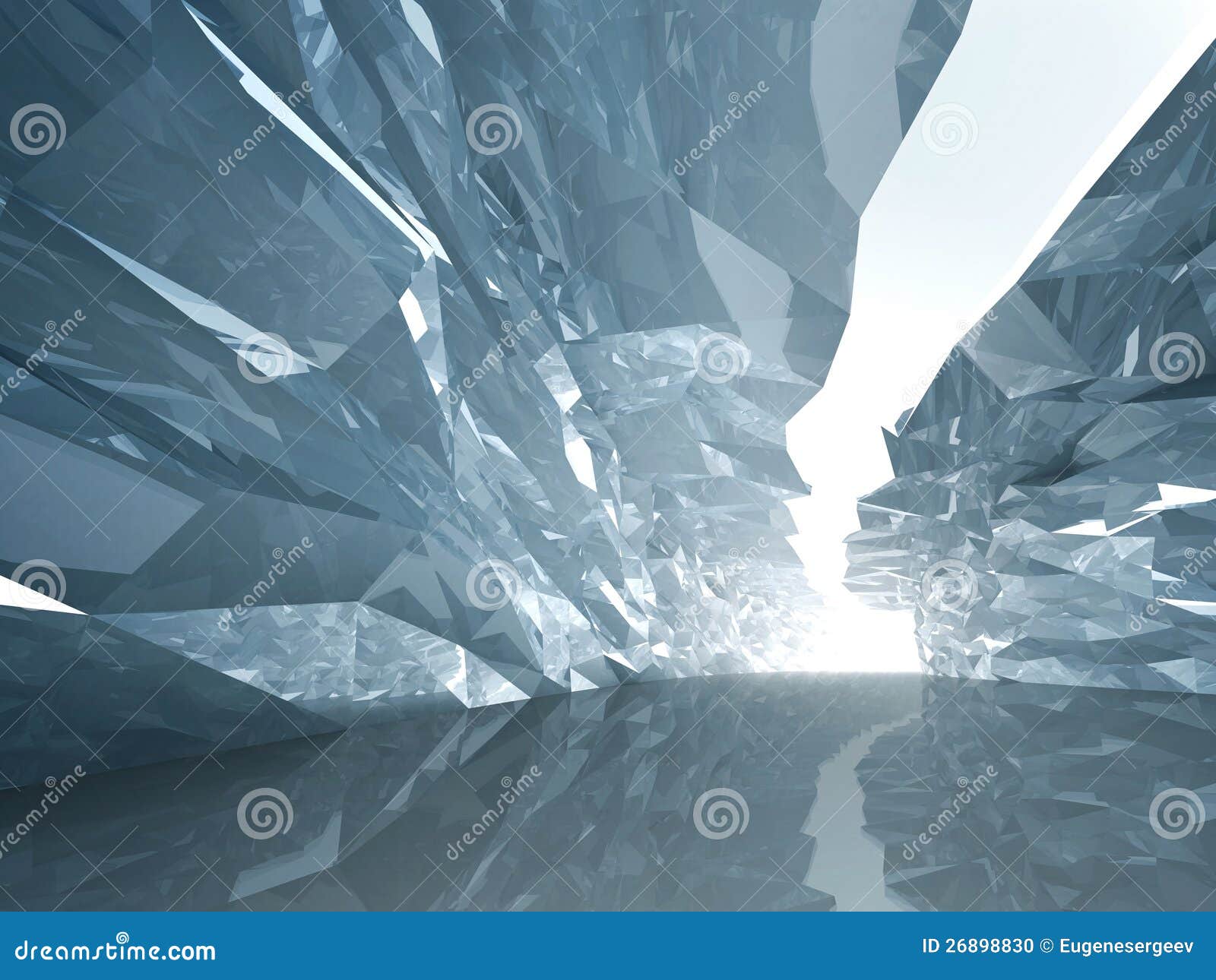 Bent Crystal Corridor with Rugged Walls Stock Illustration ...