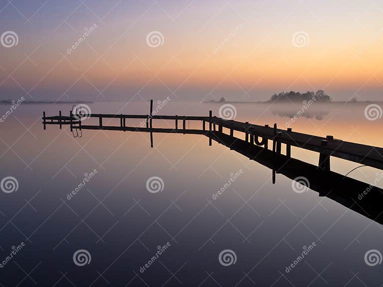 Bent Jetty with Mooring Post Stock Image - Image of light, sunbeam ...