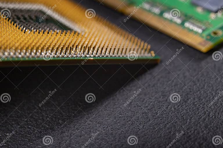 Bent Leg of a Computer Processor. Defective Spare Parts for Repairing ...