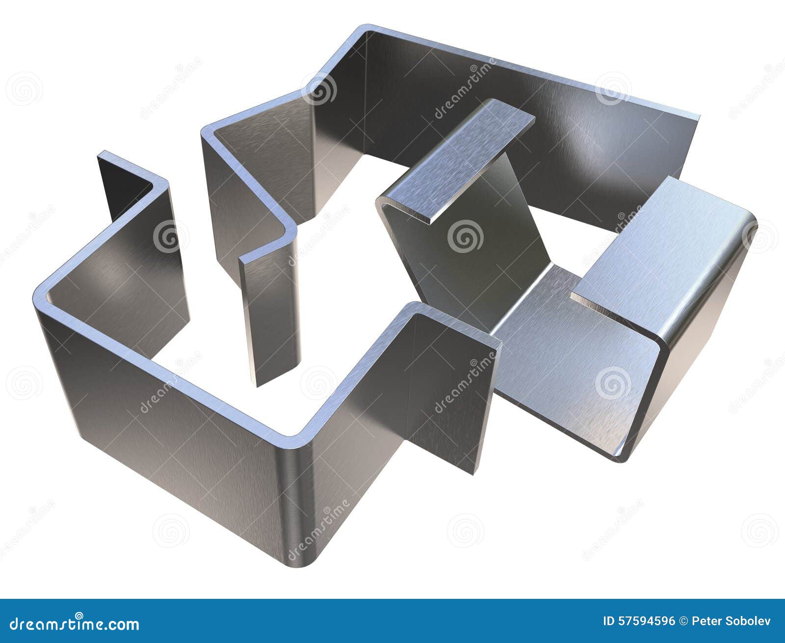Bent metal parts stock illustration. Illustration of steel - 57594596