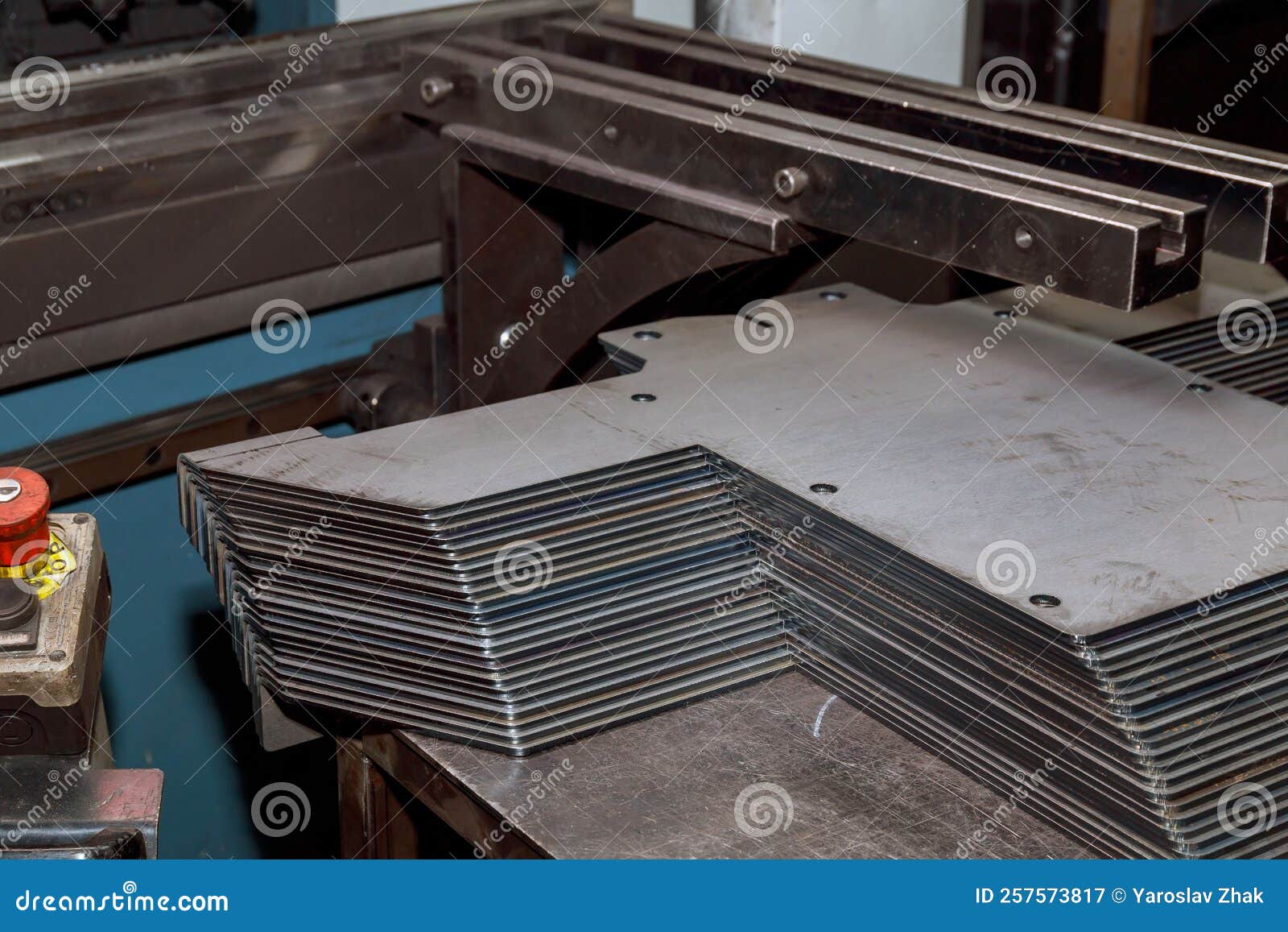 Bent Metal Products Near the Bending Machine. Working with Sheet Metal ...