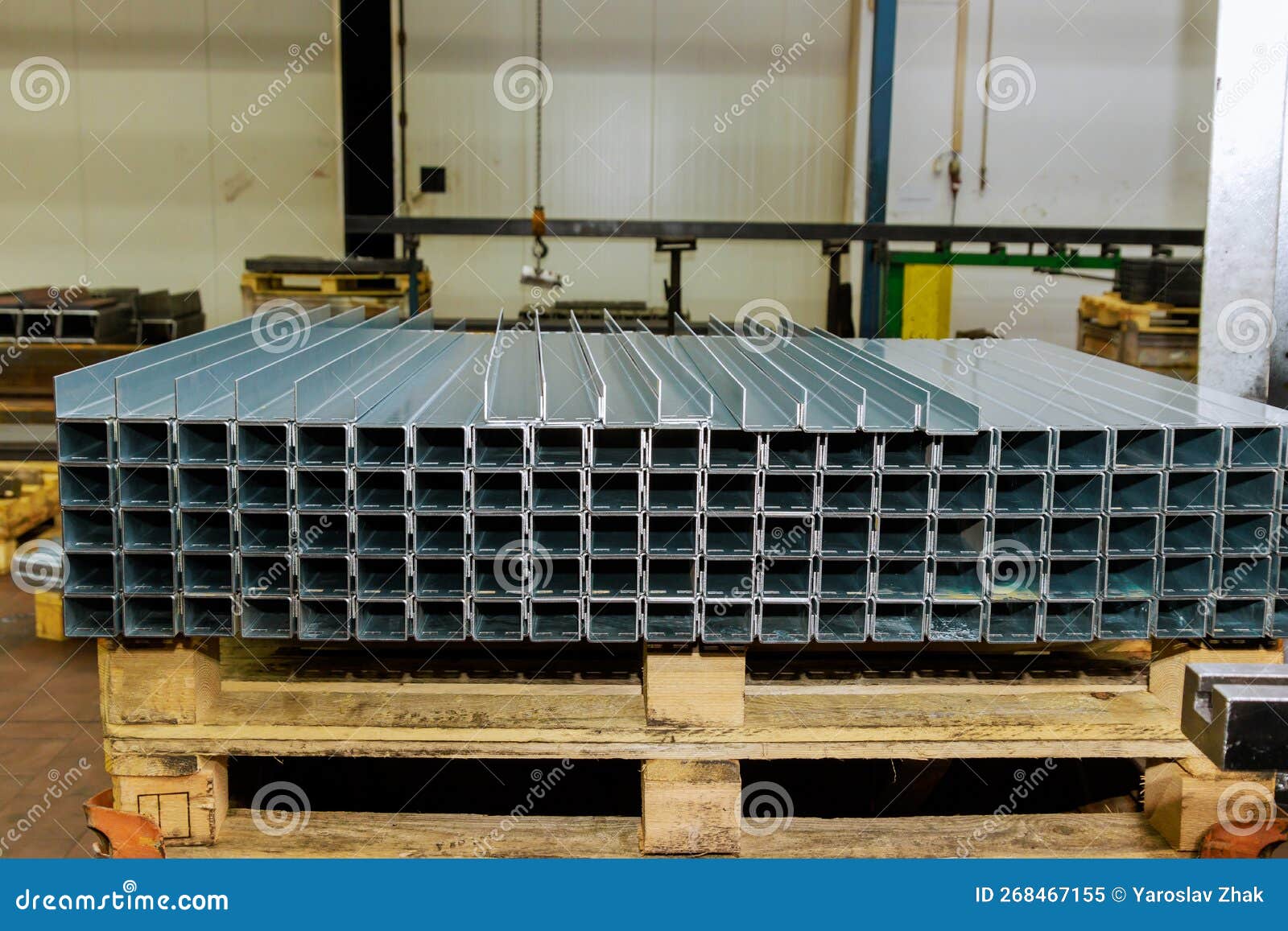 Bent Metal Products are Stacked on a Pallet. Work with Sheet Metal ...