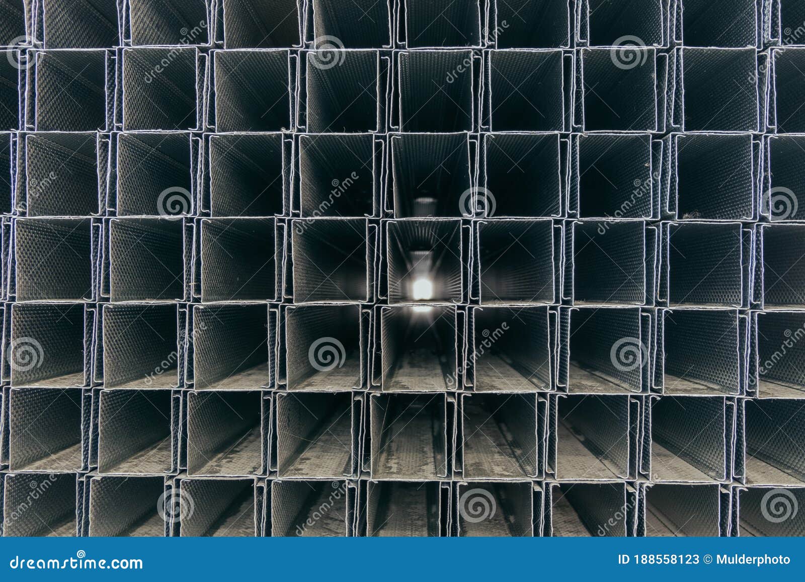 Bent Metal Profile Channel Package in Storehouse Stock Image - Image of ...