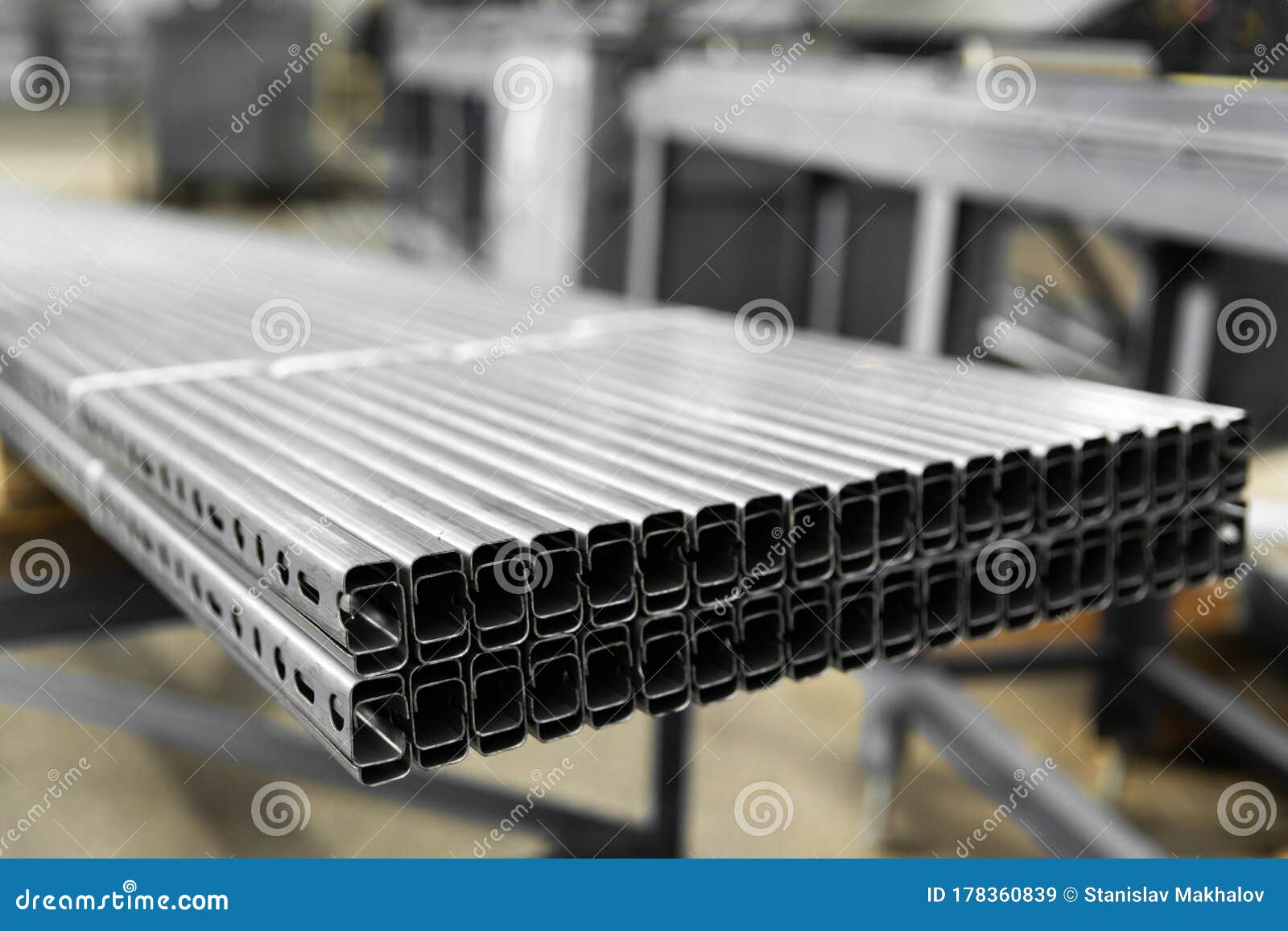 A Metal Profile Profile Pipe Of Square Section For Construction, Is ...