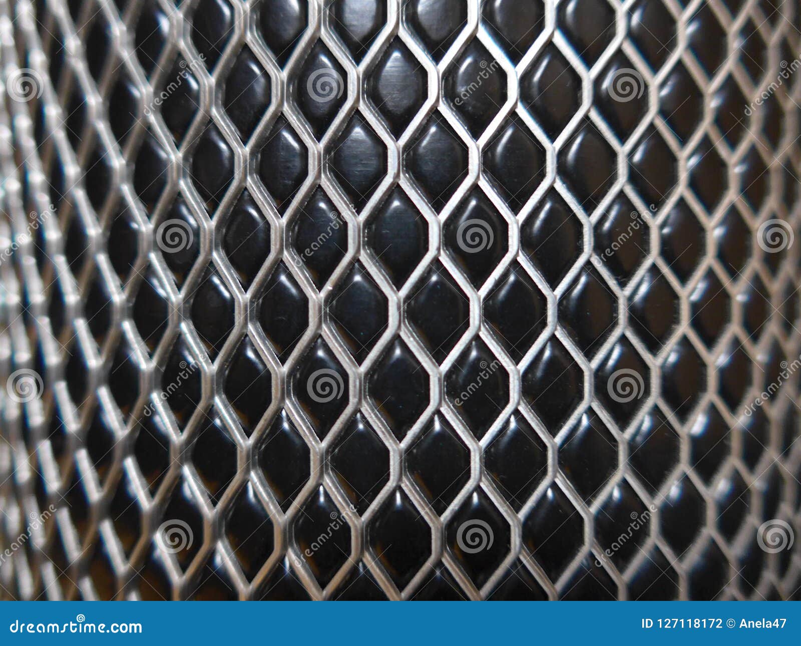 Bent Metal Wire on Black, Shiny Background, Metallic Rhombs,closeup ...
