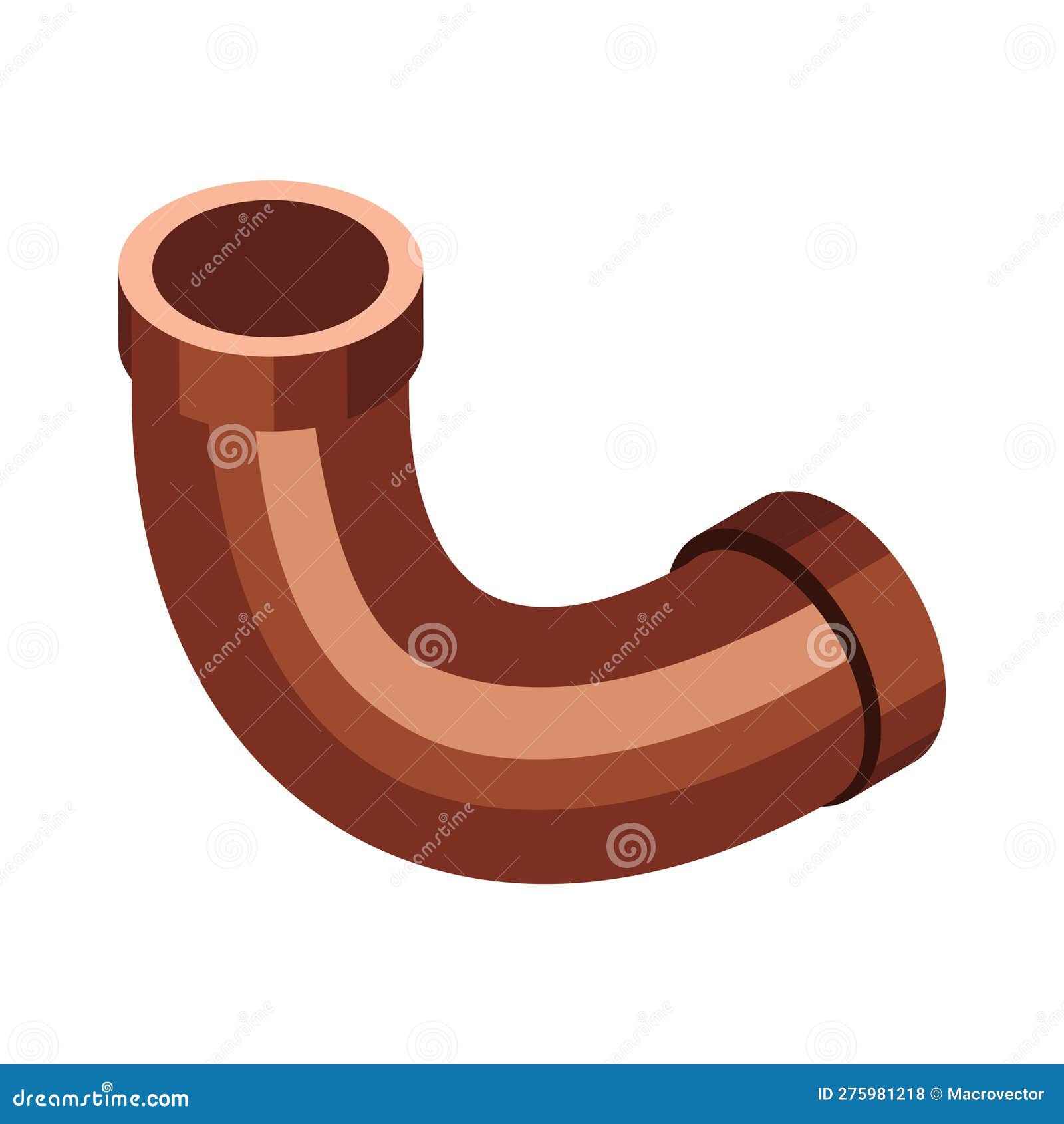 Pipe Isometric Icon stock vector. Illustration of bent - 275981218