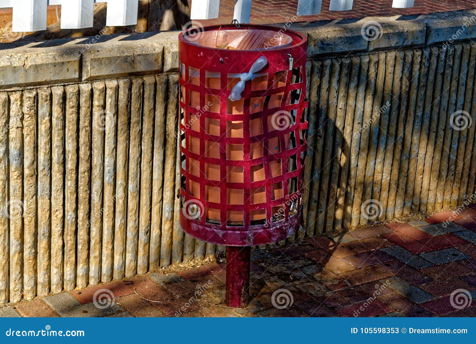 Bent and Rusty Red Trash Can Stock Image - Image of rusty, color: 105598353