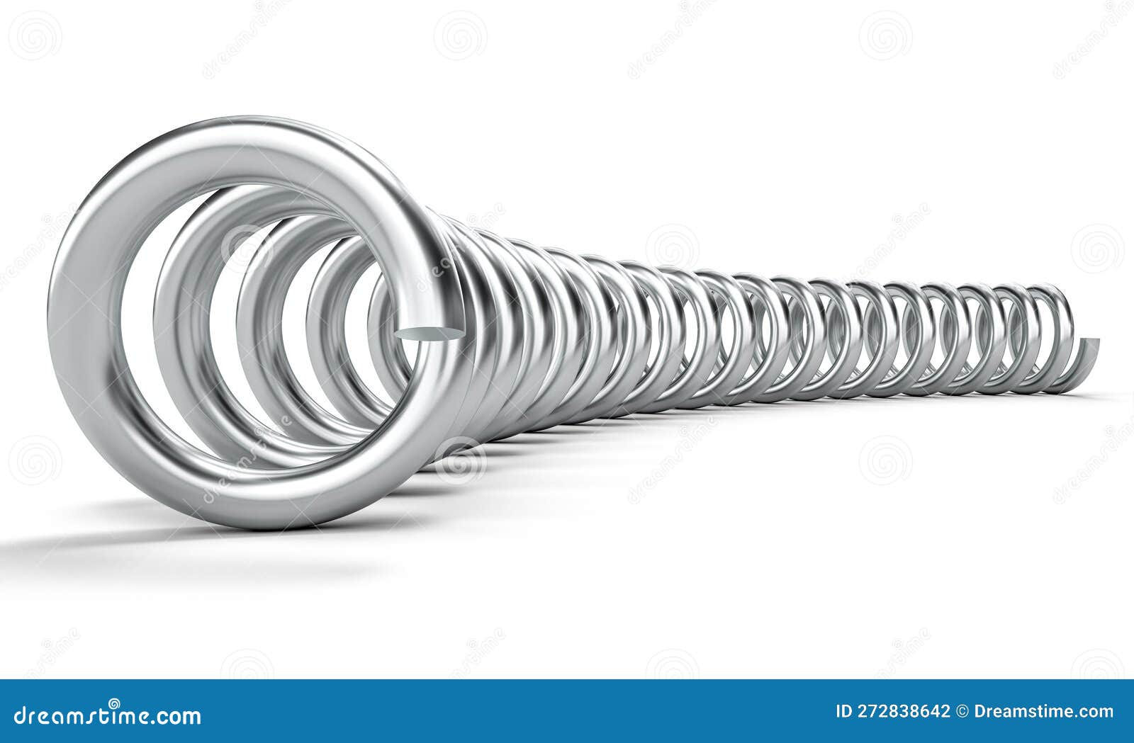 Bent Steel Spring on White Background Stock Illustration - Illustration ...