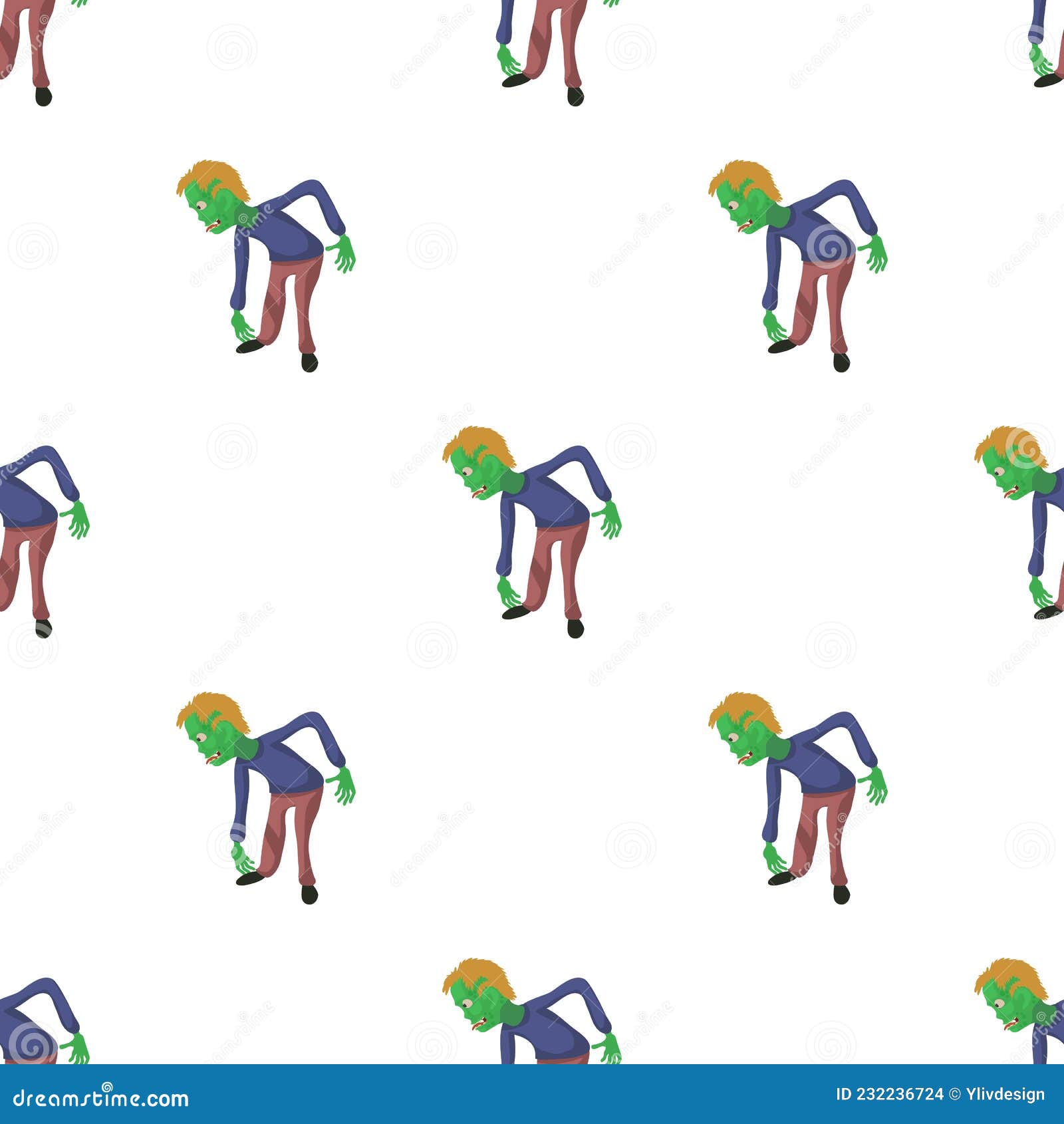 Bent Zombie Pattern Seamless Vector Stock Vector - Illustration of ...