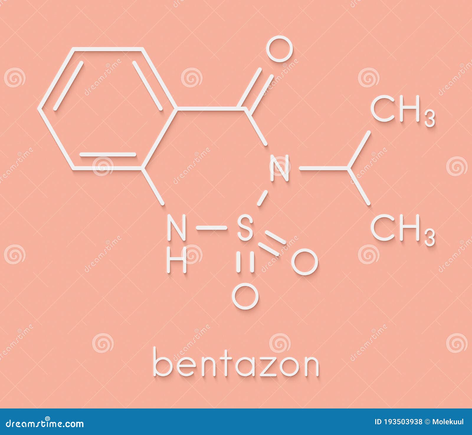 Bentazon Herbicide Molecule. Skeletal Formula. Stock Illustration ...