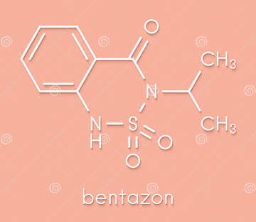 Bentazon Herbicide Molecule. Skeletal Formula. Stock Illustration ...