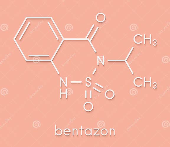 Bentazon Herbicide Molecule. Skeletal Formula. Stock Illustration ...