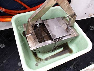 Benthic Grab with the Sample Inside in the Basin Stock Image - Image of ...
