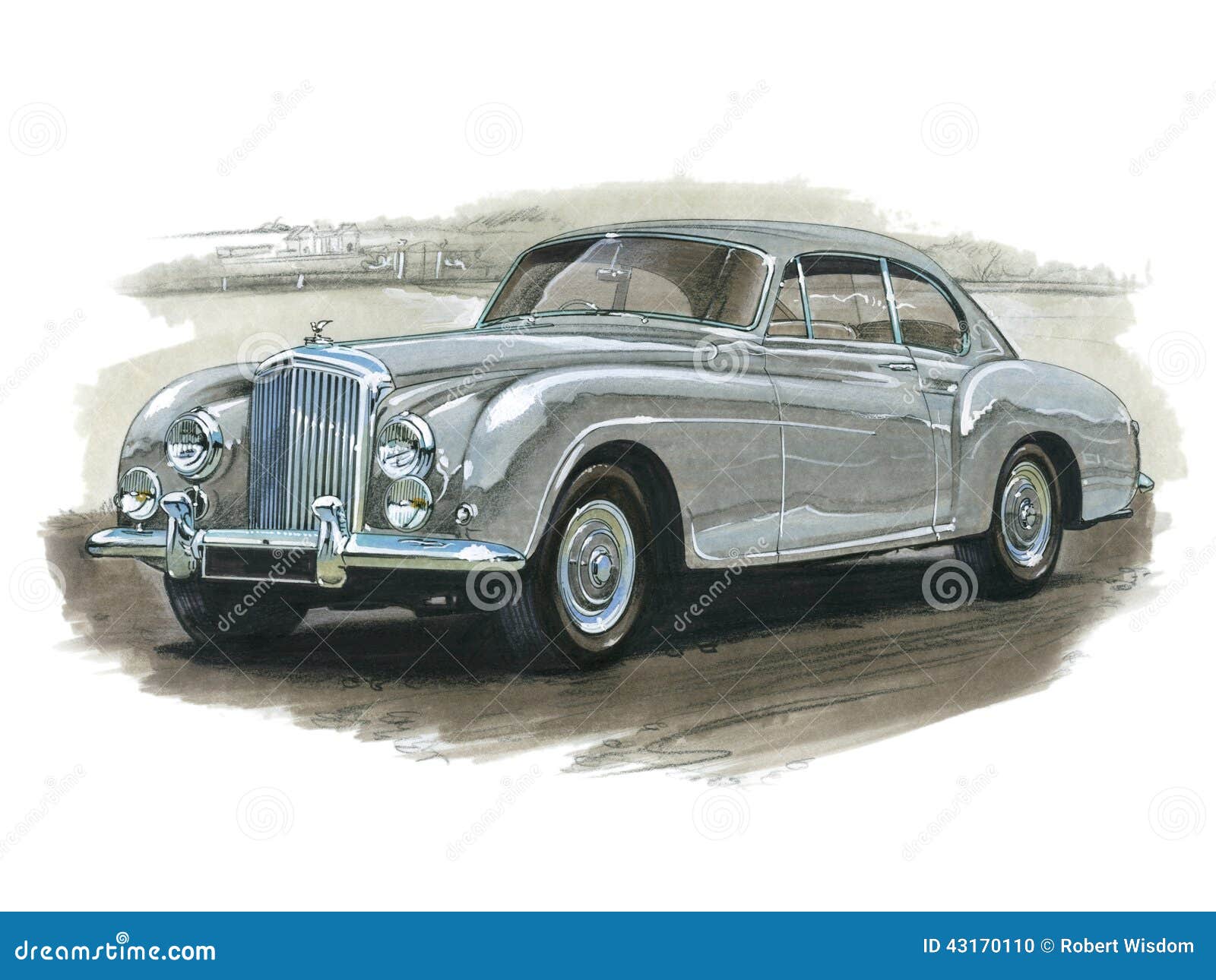 Bentley Continental 1950s editorial image. Illustration of hood - 43170110