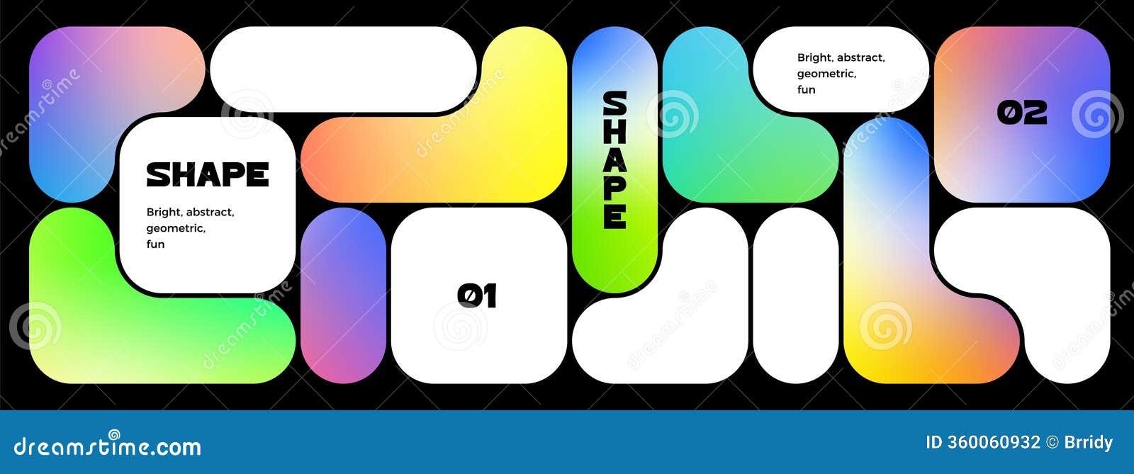 Bento Grid Geometric Shapes. Abstract Modern Background. Vector Y2K UI ...