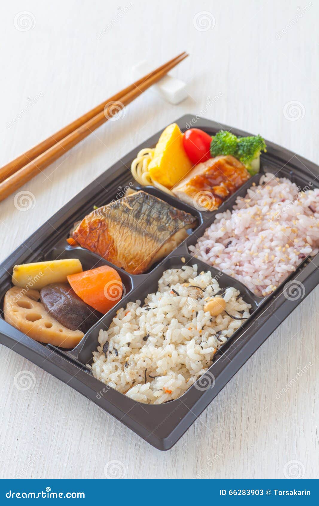 Bento, Single Portion Takeout Stock Image - Image of food, single: 66283903