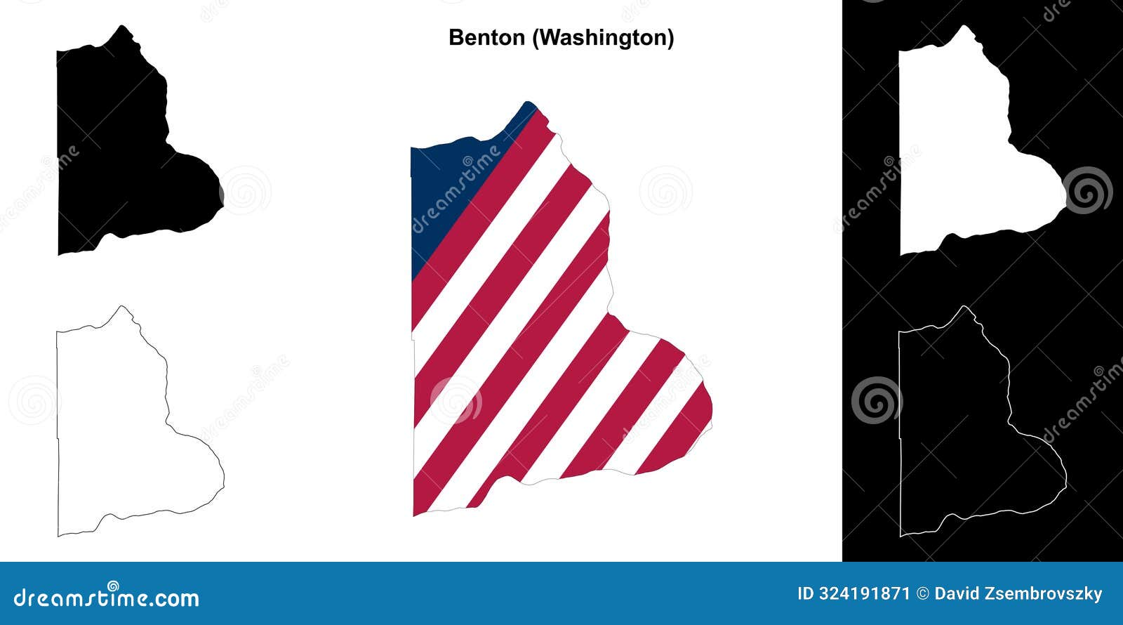 Map Of Benton In Washington Vector Illustration | CartoonDealer.com ...