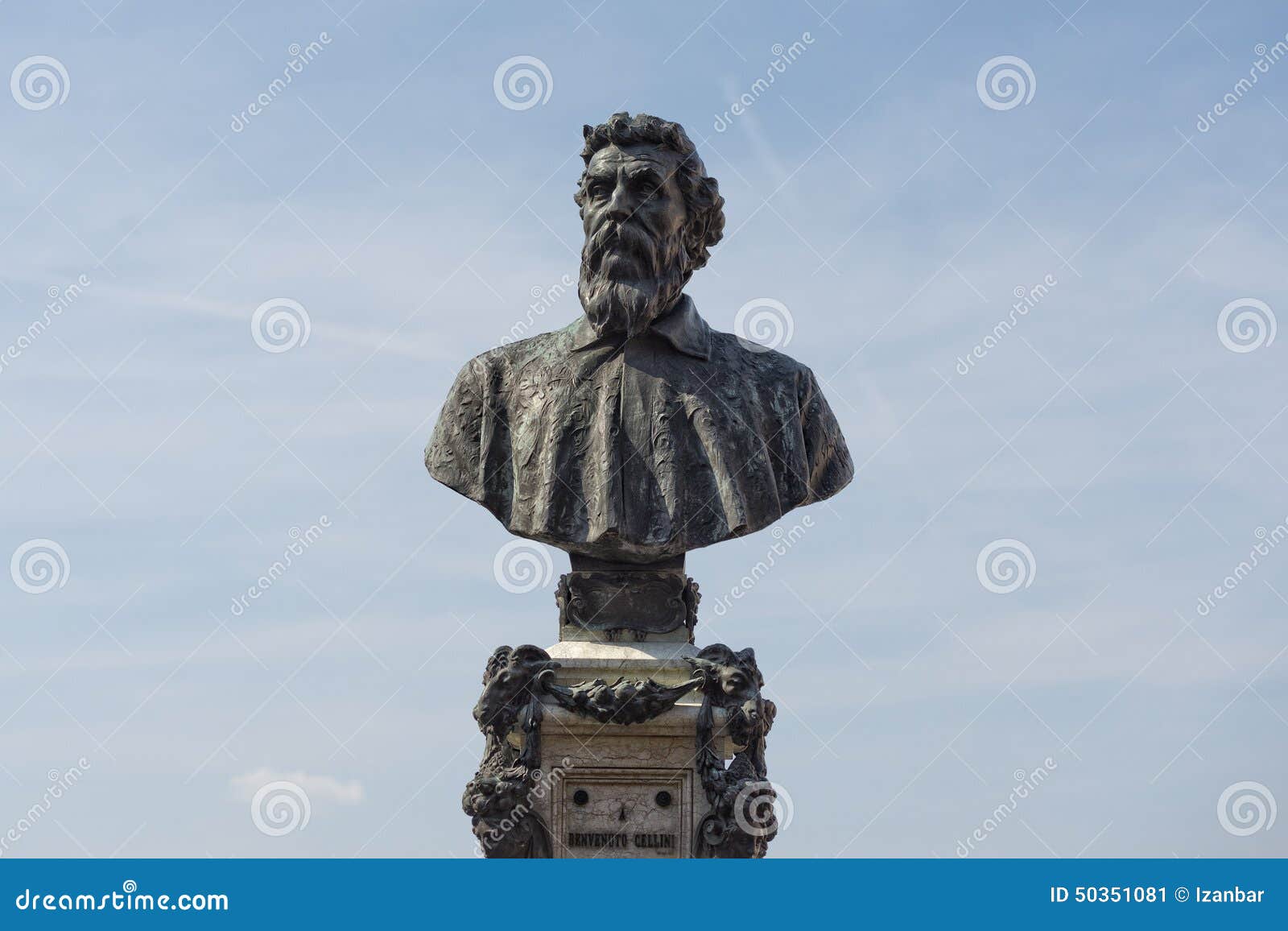 Benvenuto cellini statue stock image. Image of bronze - 50351081