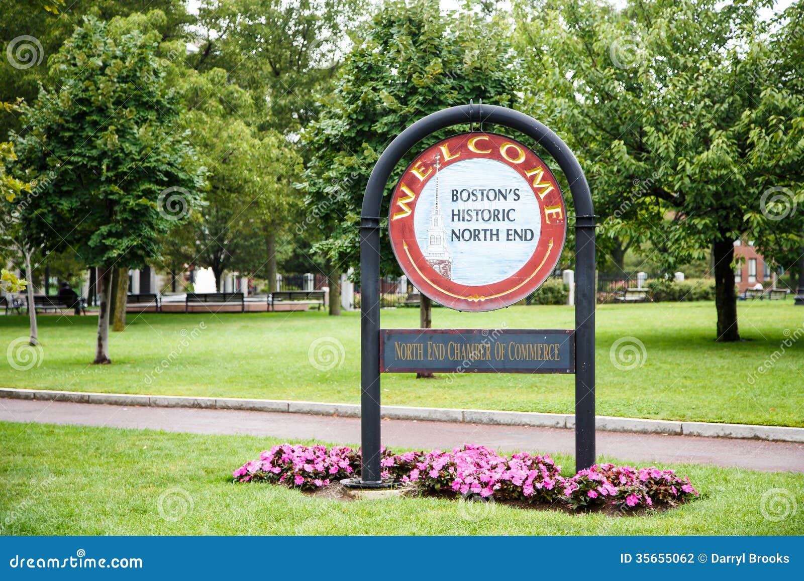 Benvenuto a North End Di Boston Fotografia Stock - Immagine di segno ...