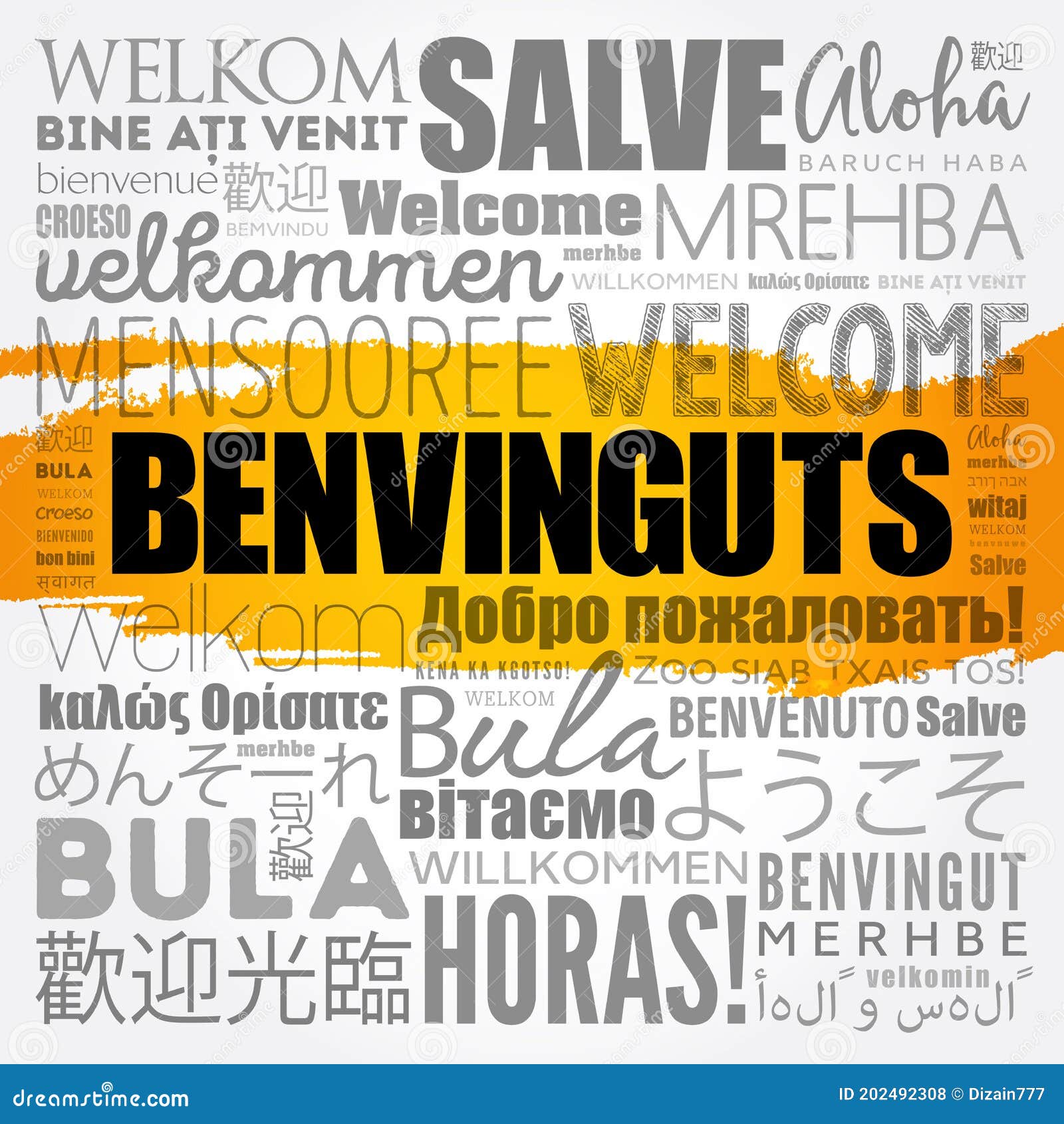 Benvinguts (Welcome in Catalan Stock Illustration - Illustration of ...