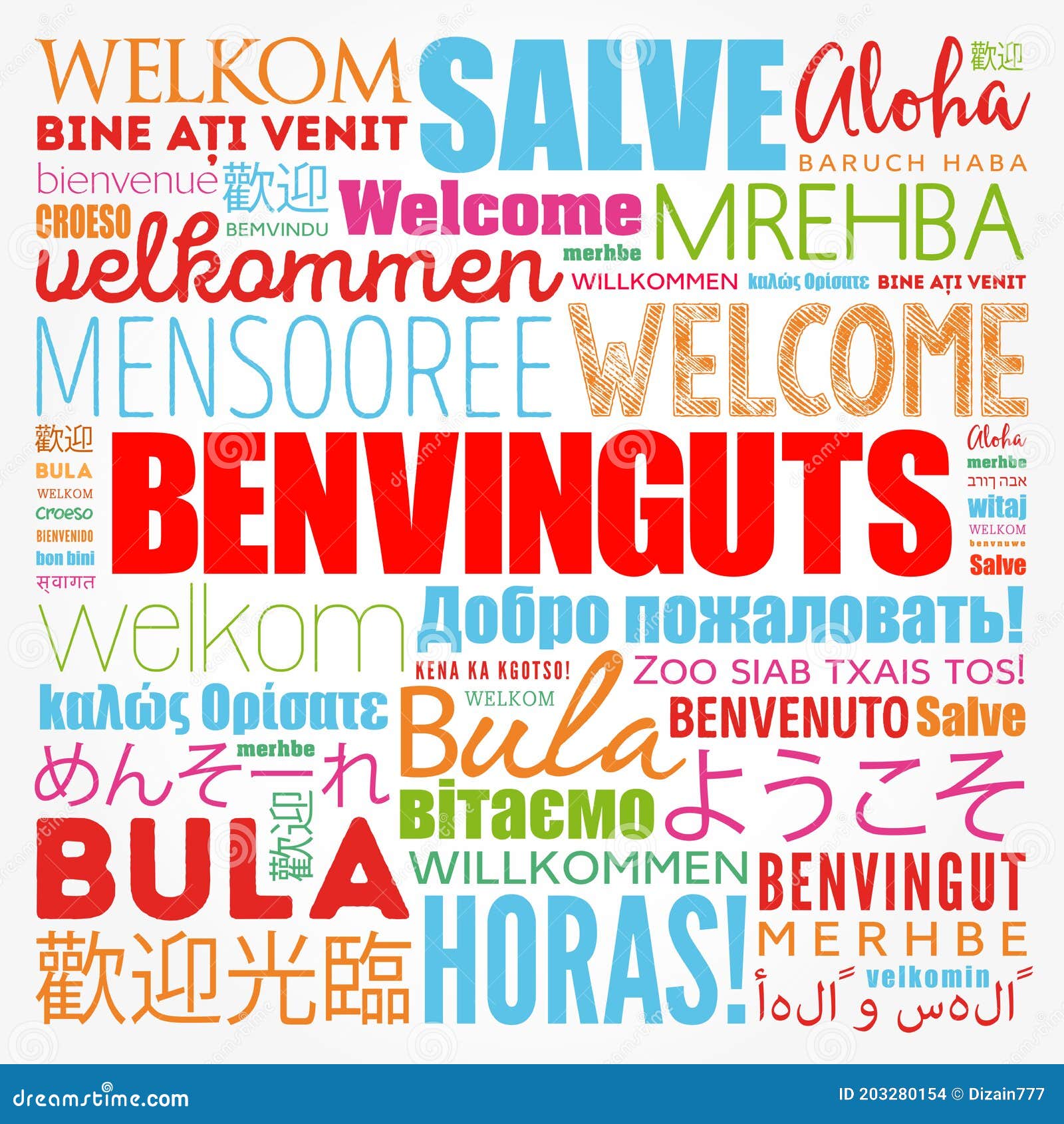 Benvinguts Welcome In Catalan Word Cloud Royalty-Free Stock Photo ...