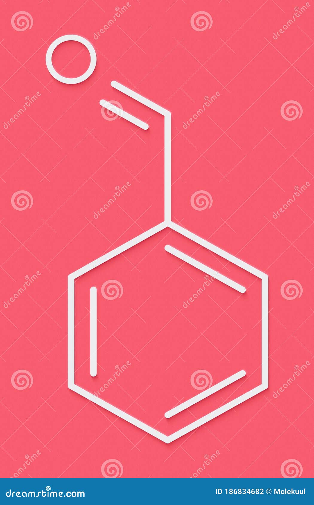 Benzaldehyde Molecule, Structural Chemical Formula, Ball-and-stick ...