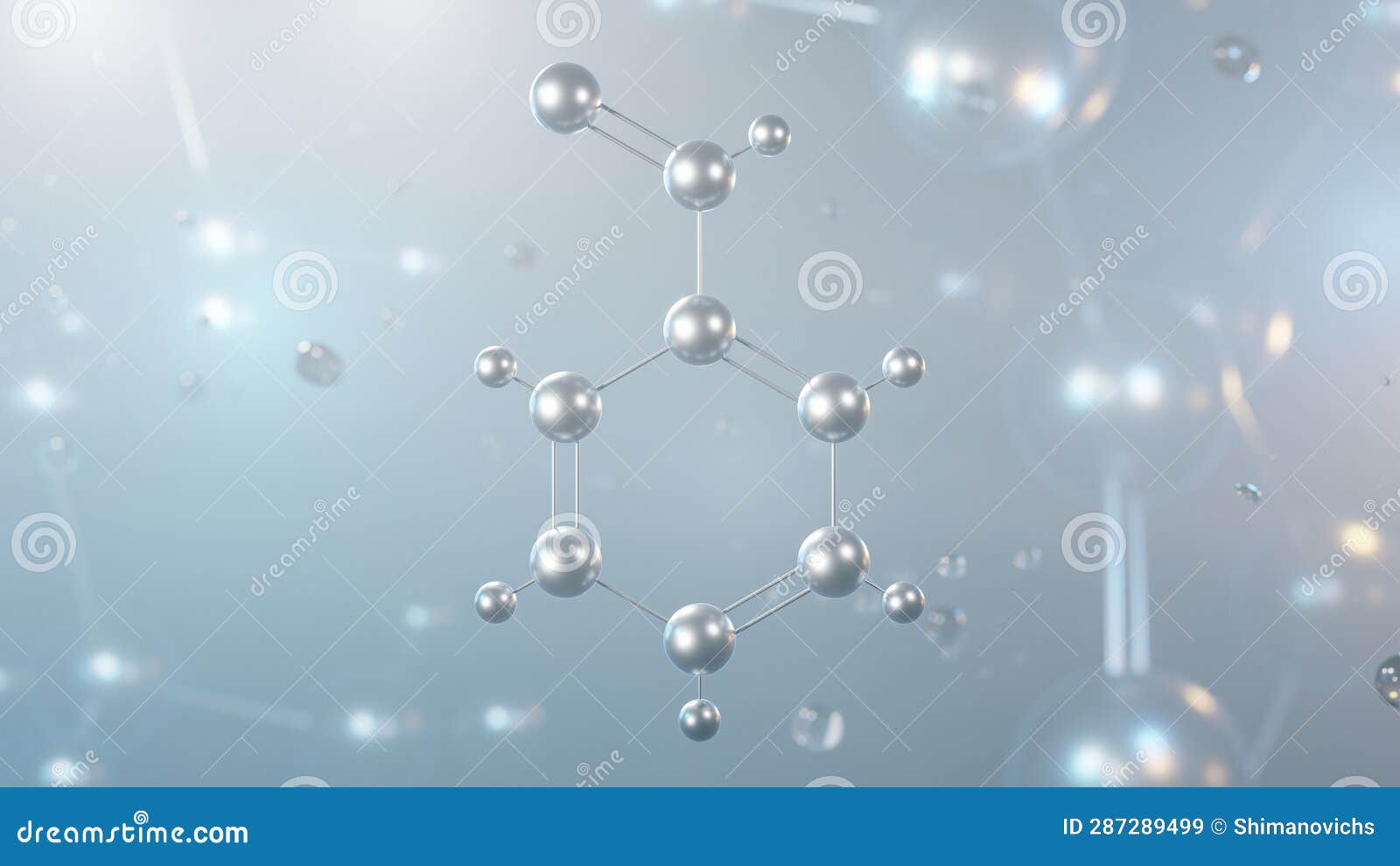 Benzaldehyde Molecular Structure, 3d Model Molecule, Aromatic Aldehyde ...