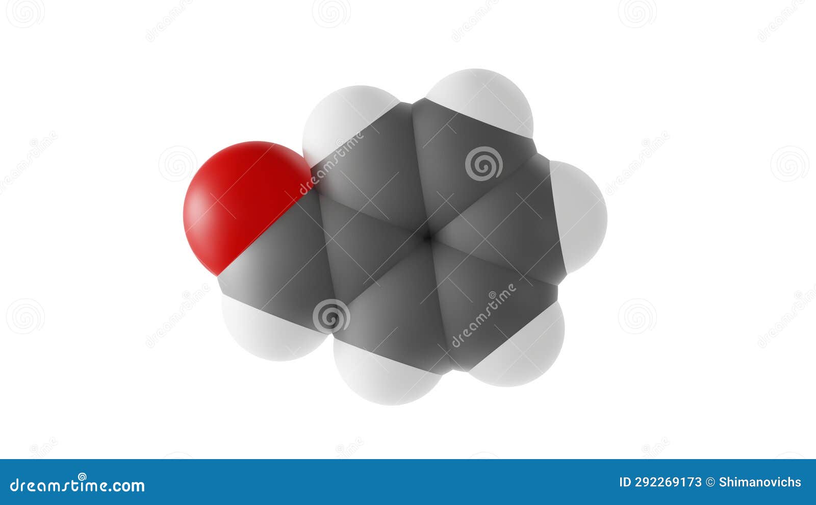 Benzaldehyde Molecule, Aromatic Aldehyde Molecular Structure, Isolated ...