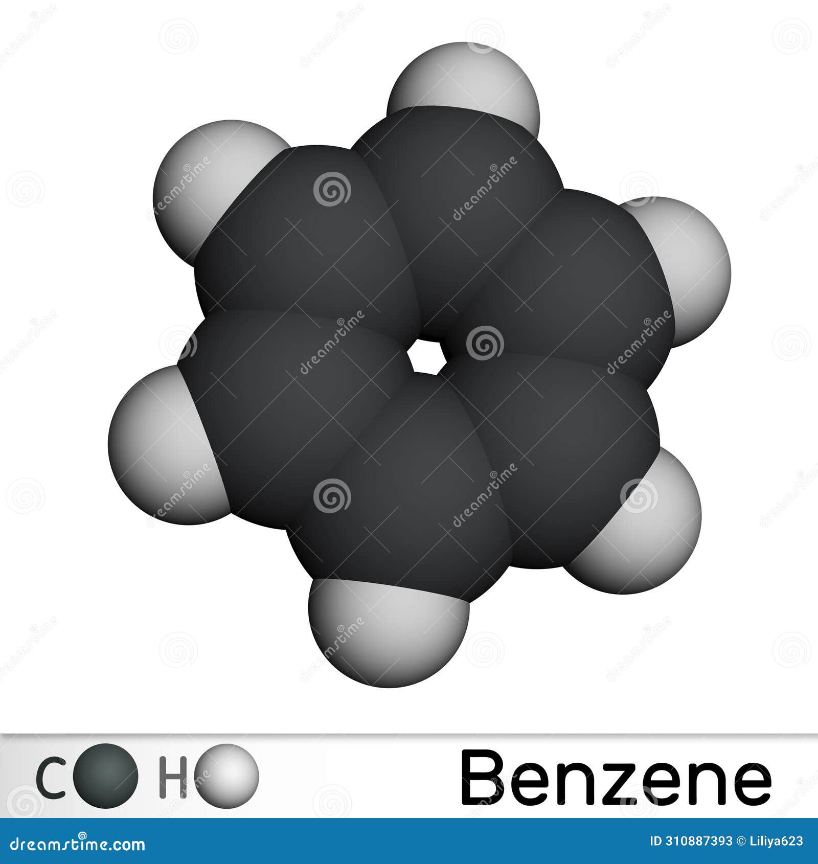Benzene, Benzol Molecule. Skeletal Chemical Formula Cartoon Vector ...
