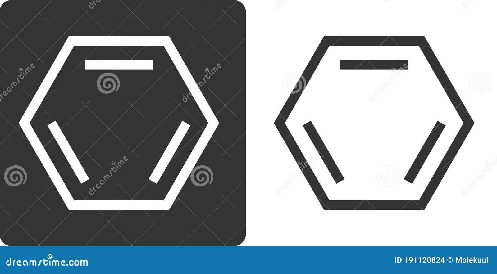 Benzene C6H6 Aromatic Hydrocarbon Molecule, Flat Icon Style. Skeletal ...
