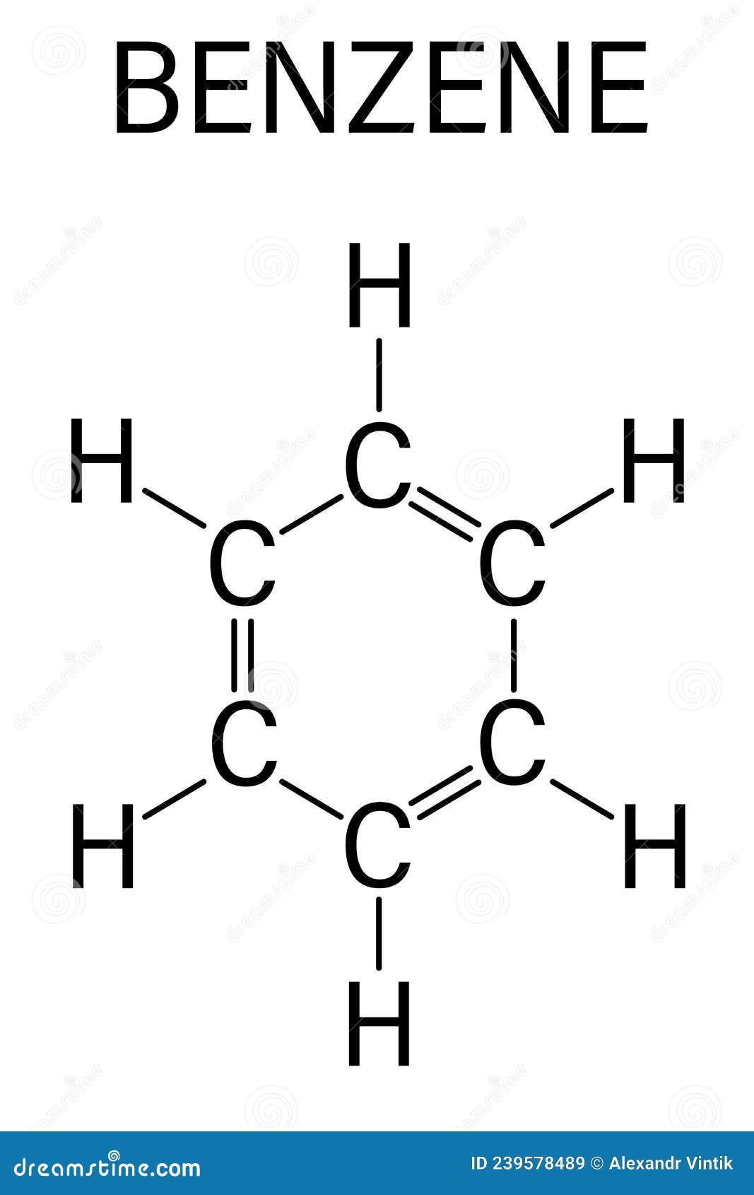 Benzene Or Cyclohexatriene Aromatic Hydrocarbon Molecule. Skeletal ...