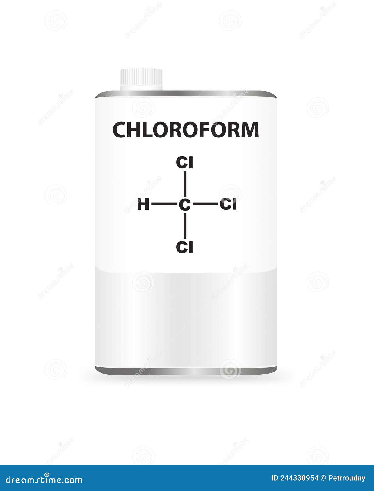 Vector Metal Liquid Container Can with Chloroform. Illustration of a ...