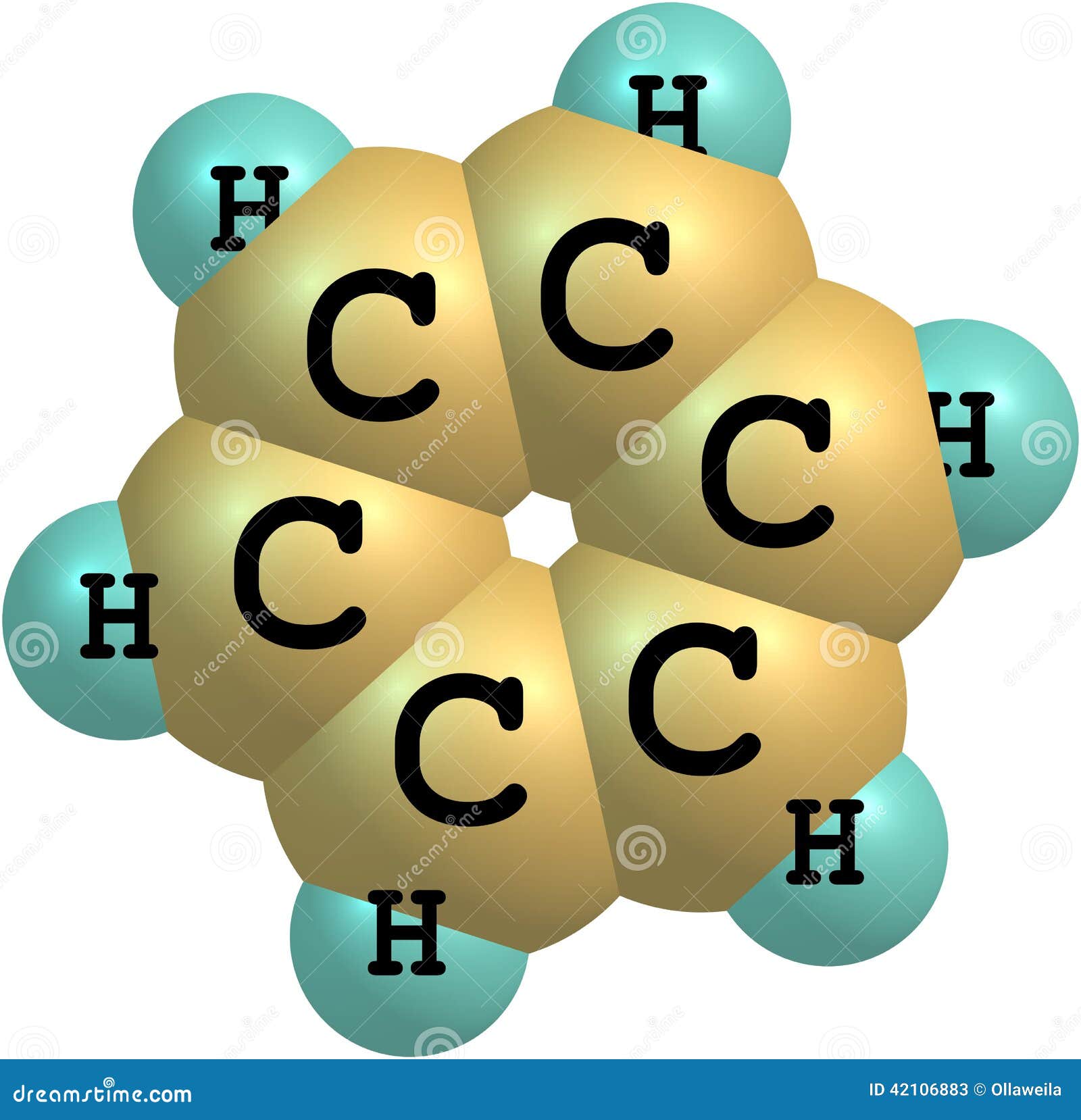 Benzene Molecular Structure on White Background Stock Illustration ...