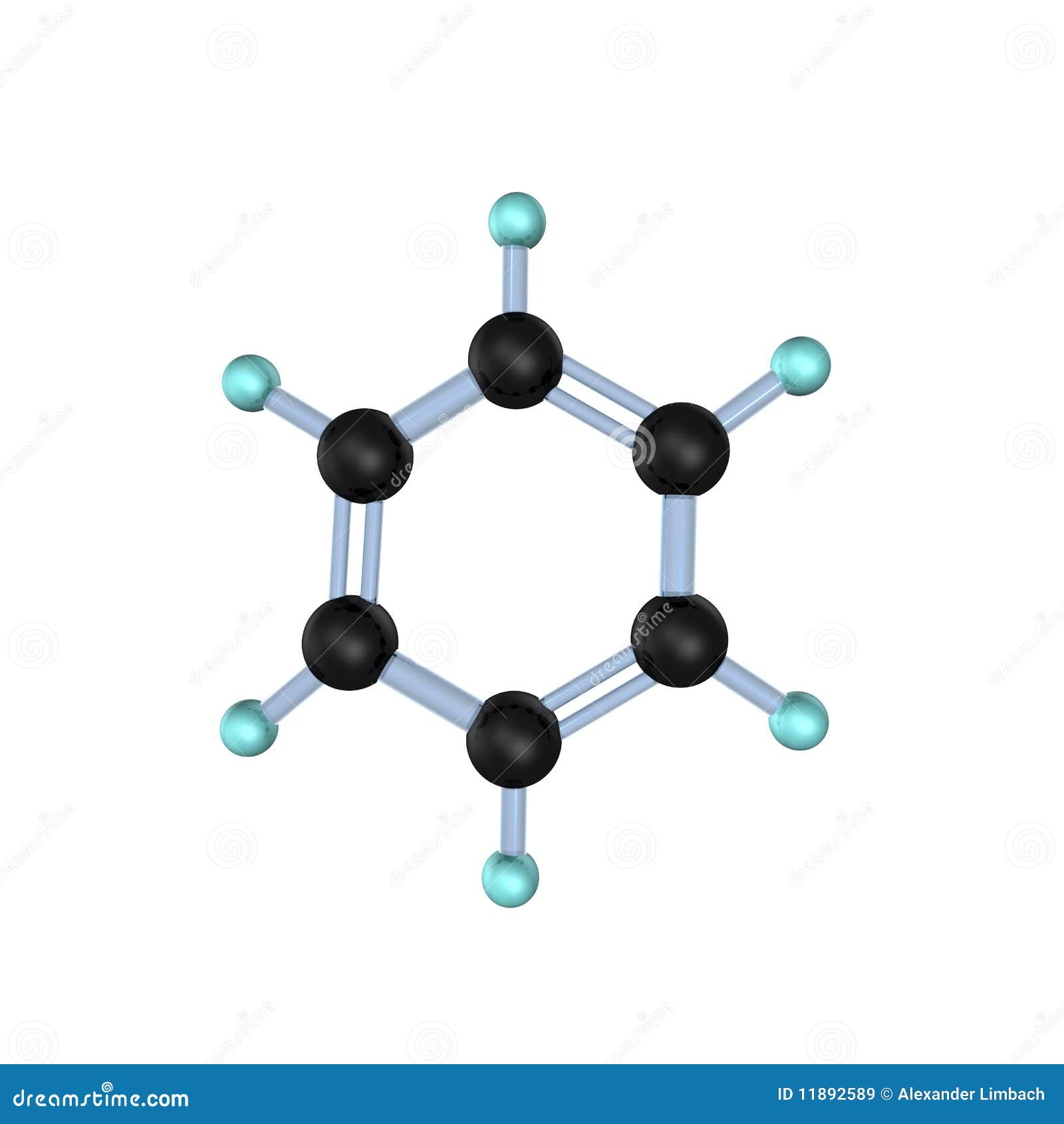Benzene Molecule 3D stock illustration. Illustration of medical - 11892589