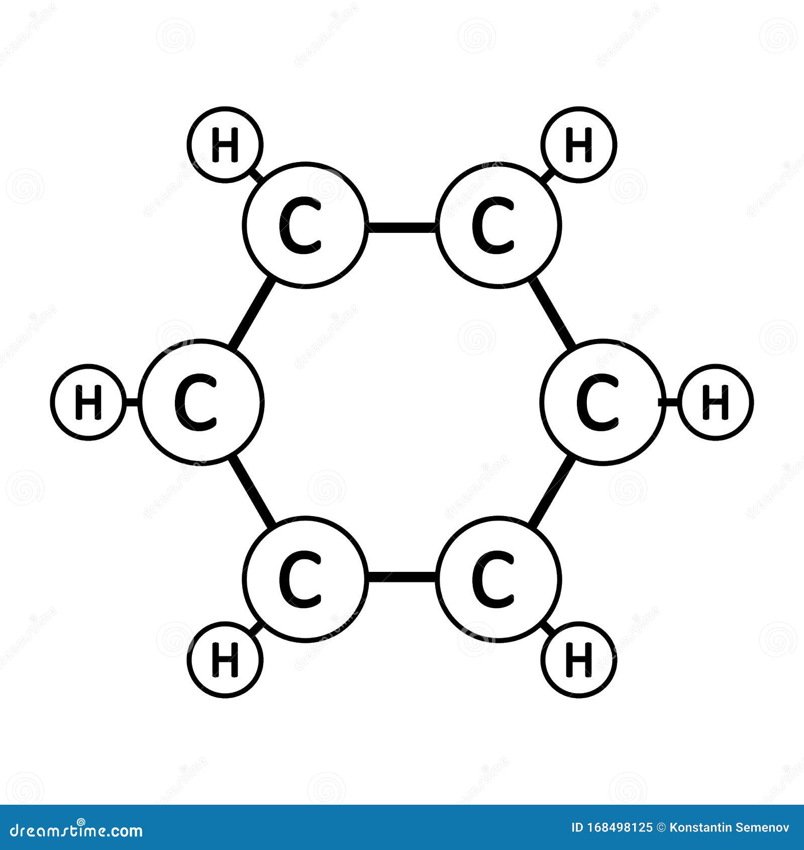 Benzene molecule icon stock illustration. Illustration of chemistry ...