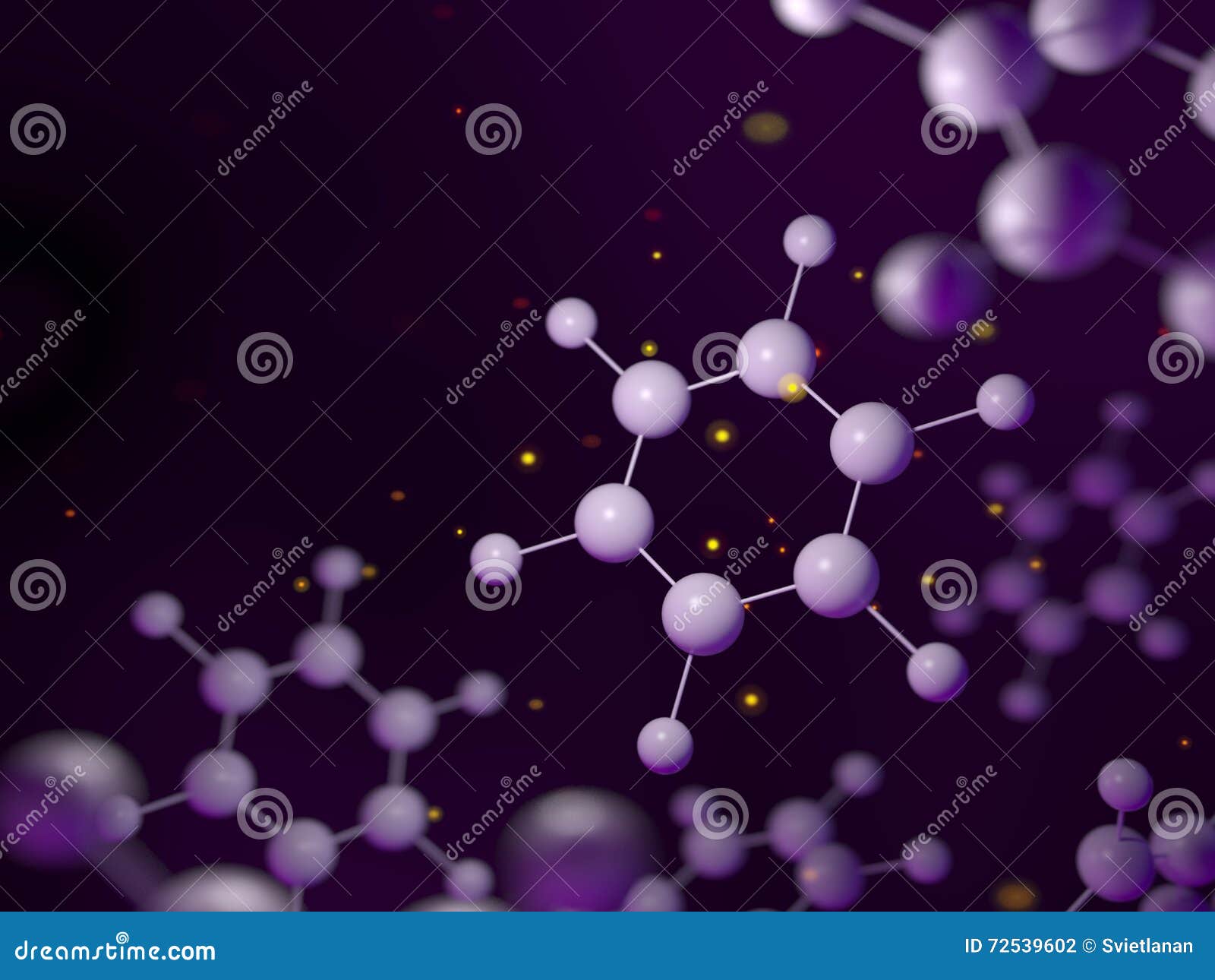 Benzene Molecules, Energy Concept. Stock Illustration - Illustration of ...