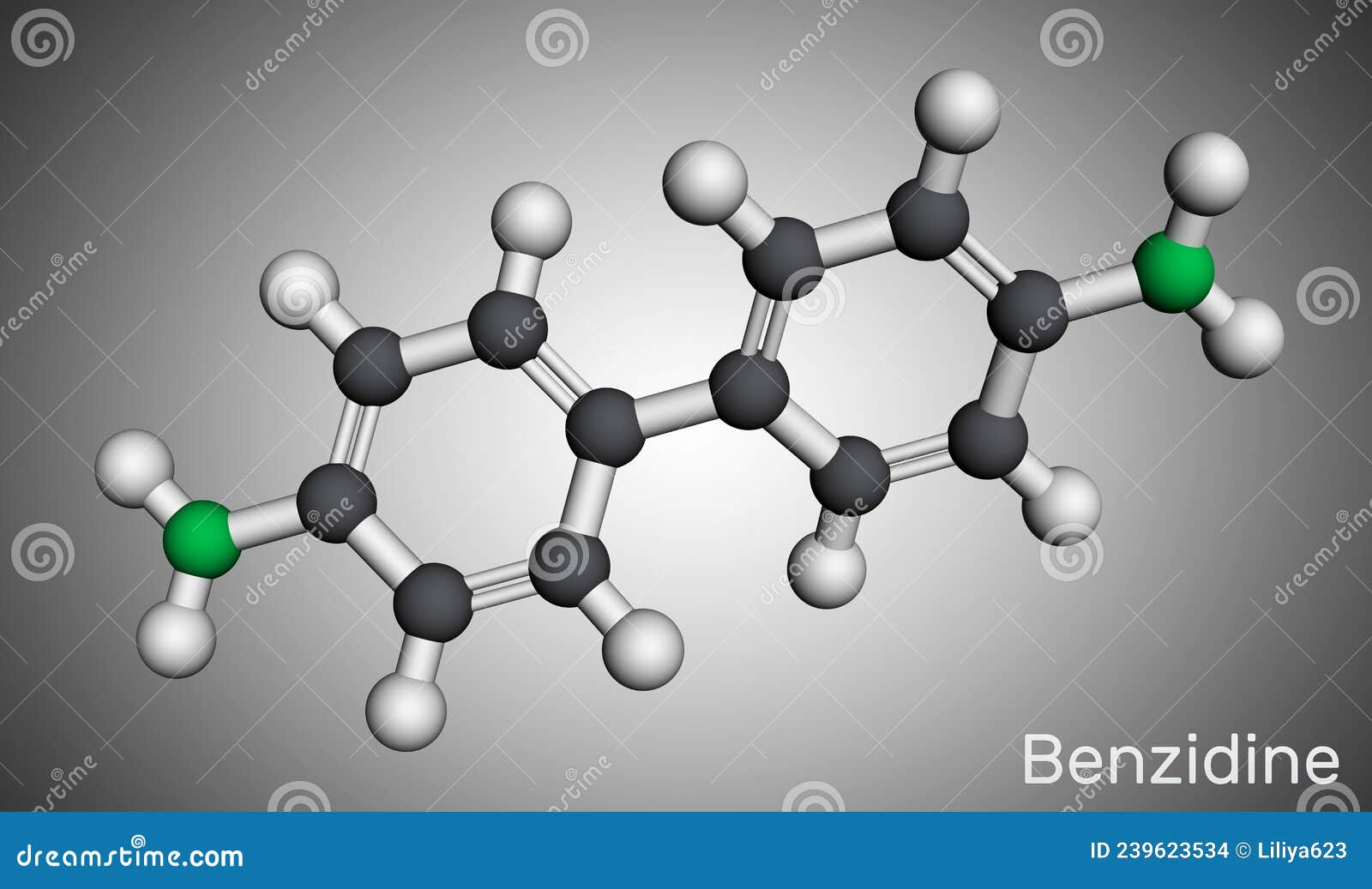 Benzidine Molecule. it is Aromatic Amine, Used for the Detection of ...