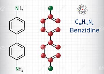 Benzidine Molecule. it is Aromatic Amine, Used for the Detection of ...