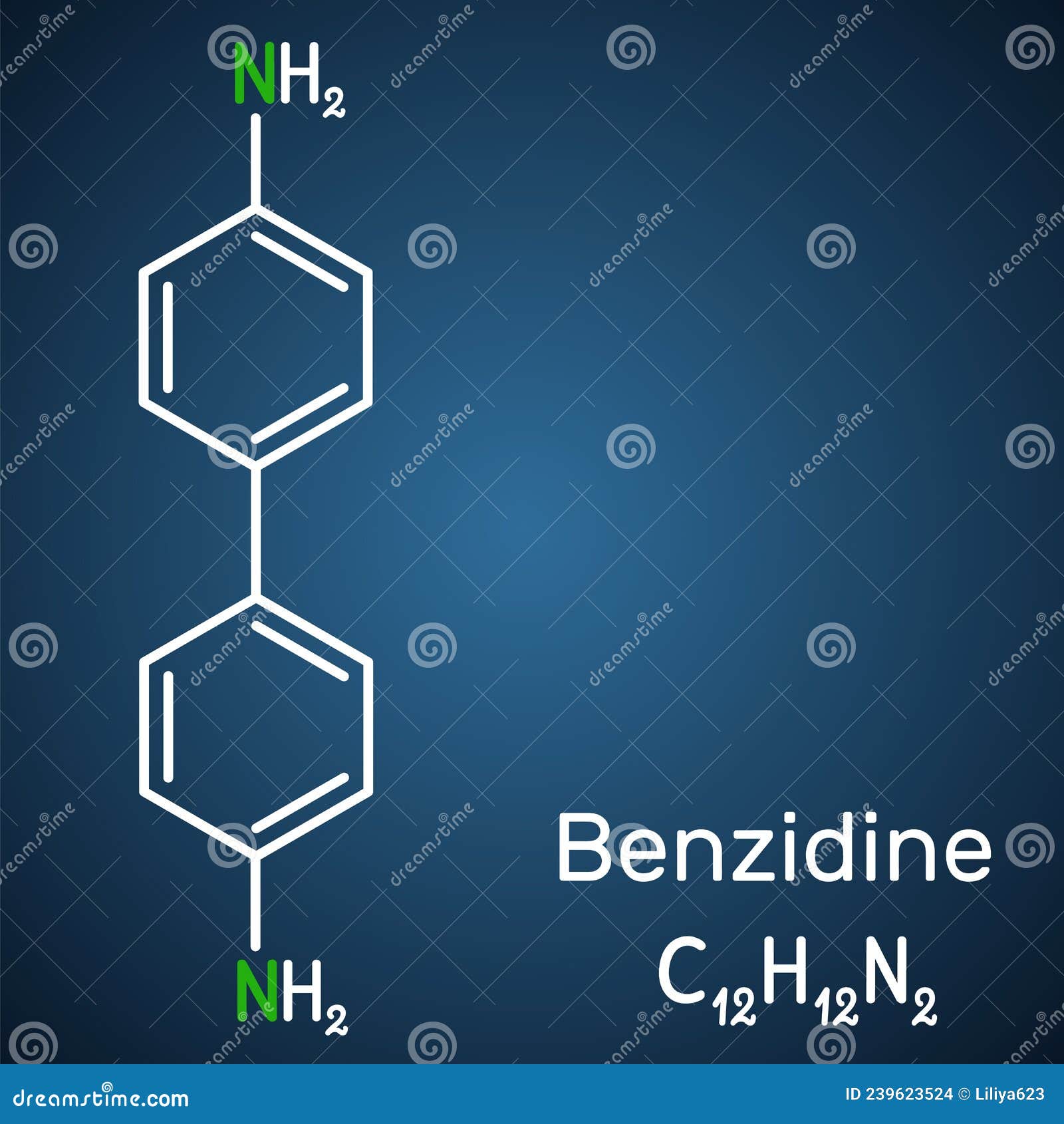 Benzidine Molecule. It Is Aromatic Amine, Used For The Detection Of ...