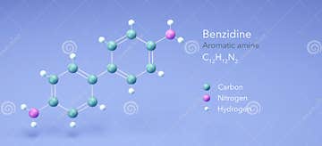 Benzidine Molecule, Molecular Structures, 3d Model, Structural Chemical ...