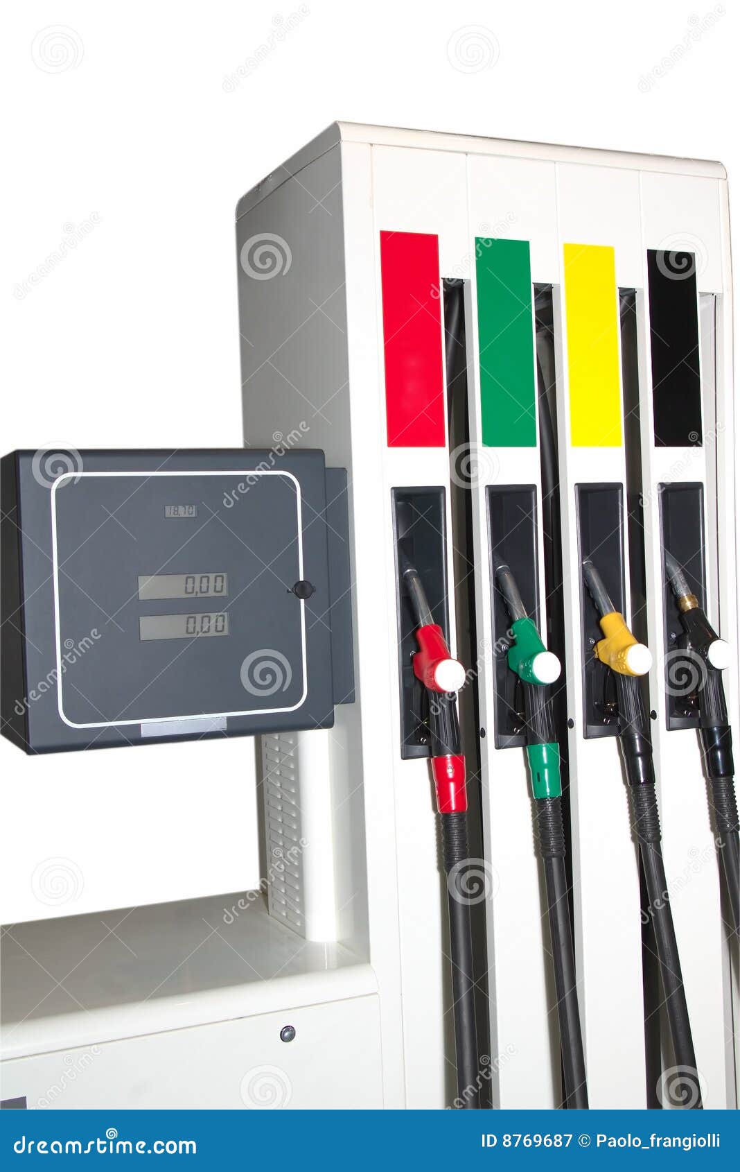 Benzinepomp stock afbeelding. Image of rood, slang, brandstof - 8769687